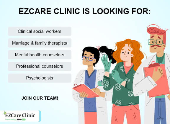 Online Mental Health Jobs for Therapists - EZCare Clinic